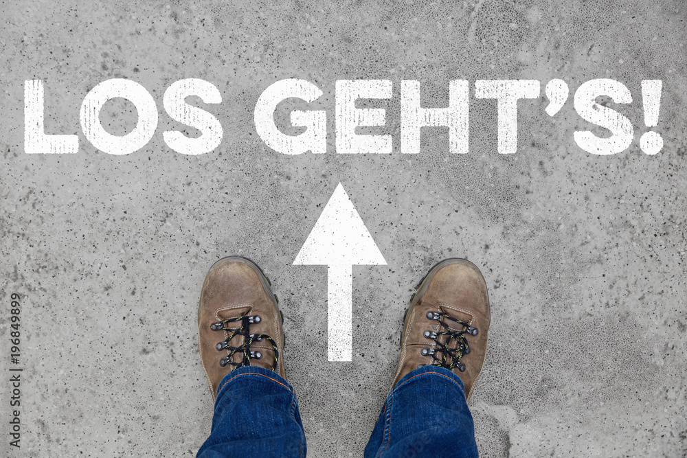 Los geht's als Beginn und Start Konzept Stock Photo | Adobe Stock