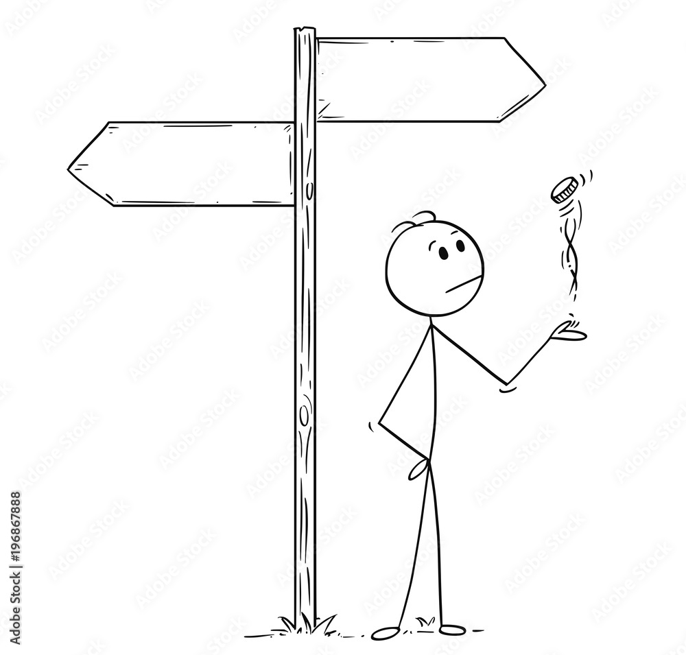 Cartoon stick man drawing conceptual illustration of businessman making ...