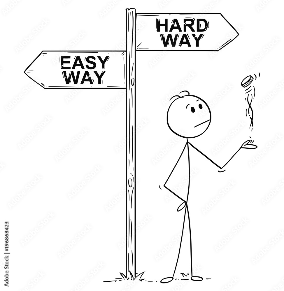 Cartoon stick man drawing conceptual illustration of businessman making ...