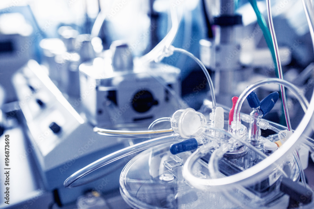 Heart lung machine for heart surgery in operating room. Apparatus of ...