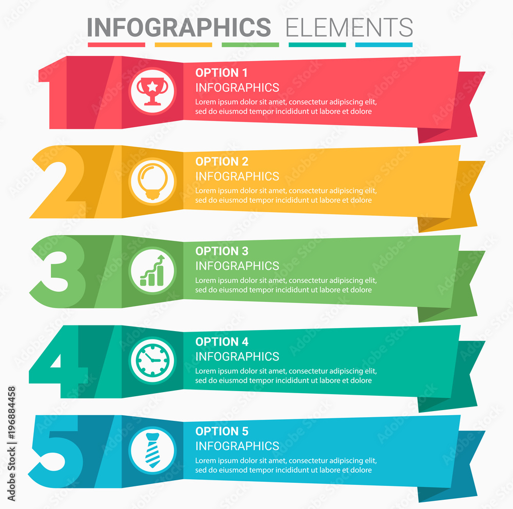INFOGRAPHICS element abstract modern design the numbers top five ...