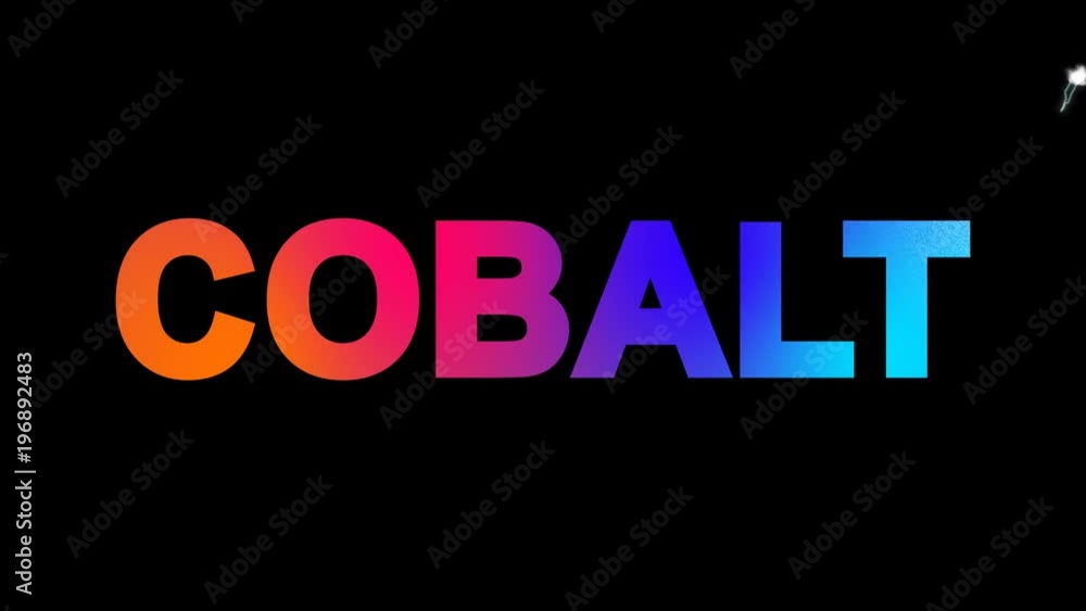 Element of periodic table COBALT multi-colored appear then disappear ...