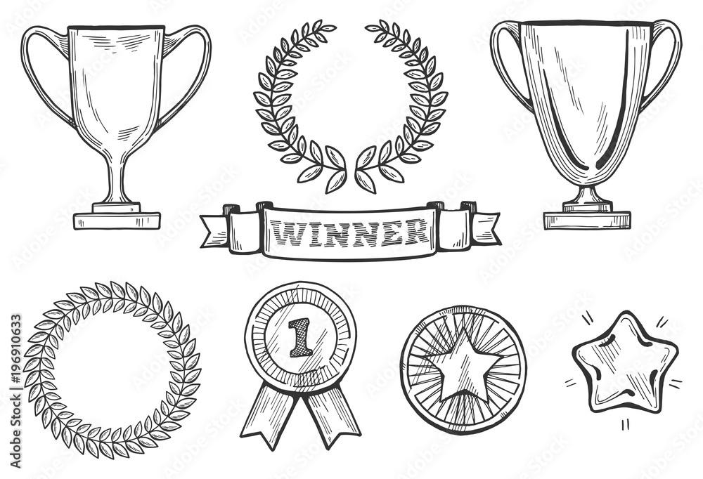winners icons set Stock Vector | Adobe Stock