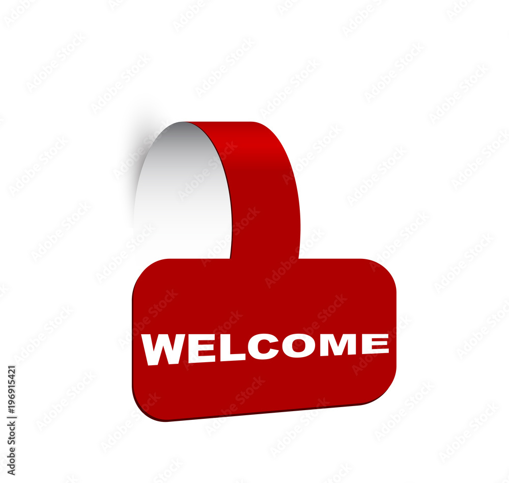 red banner welcome Stock Vector | Adobe Stock