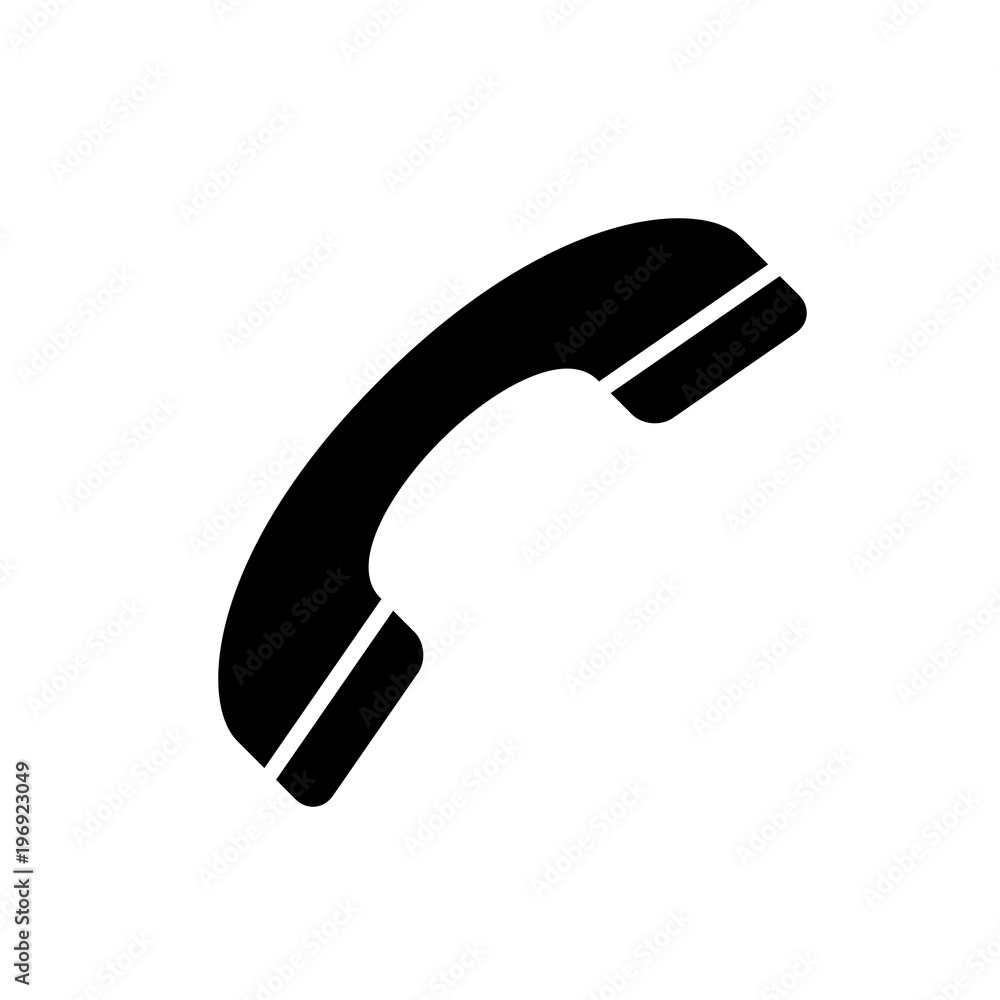 Phone icon. Black, minimalist icon isolated on white background ...