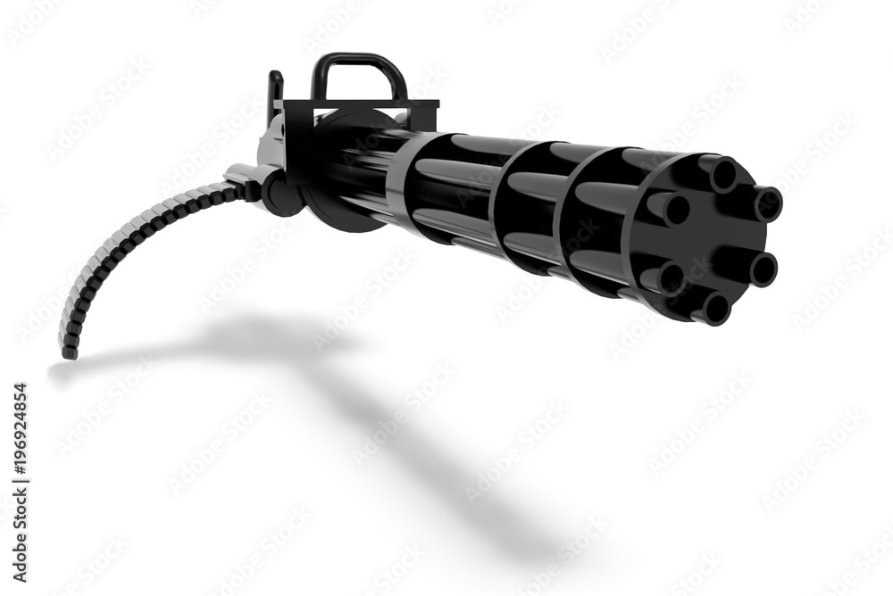 minigun quick-firing machine gun Stock Photo | Adobe Stock
