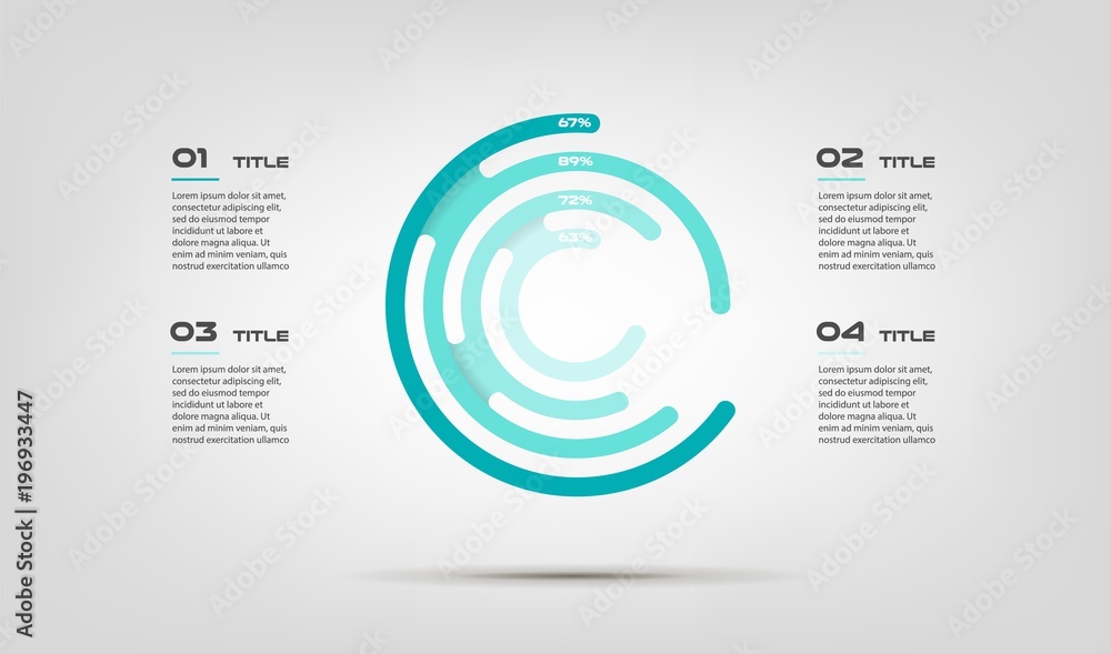 Maze circular chart color infographics step by step in a series of ...