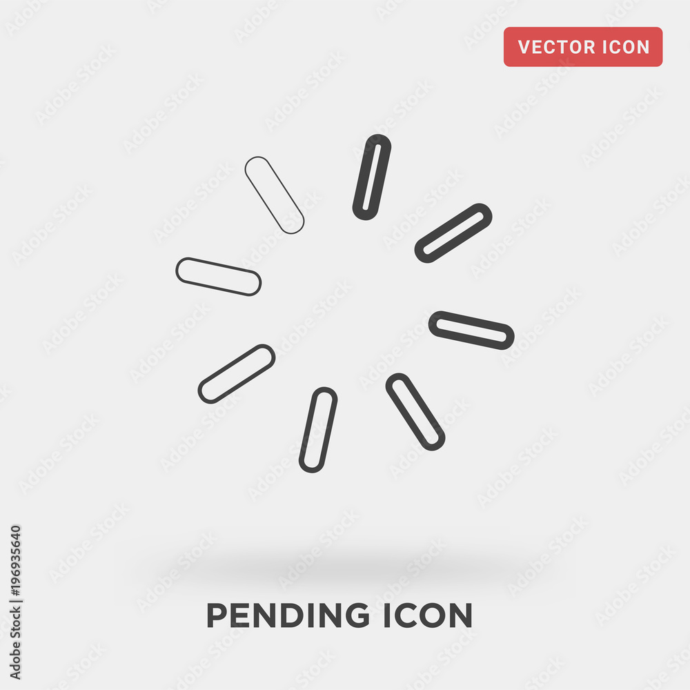 pending icon on grey background, in black, waiting list,vector icon ...