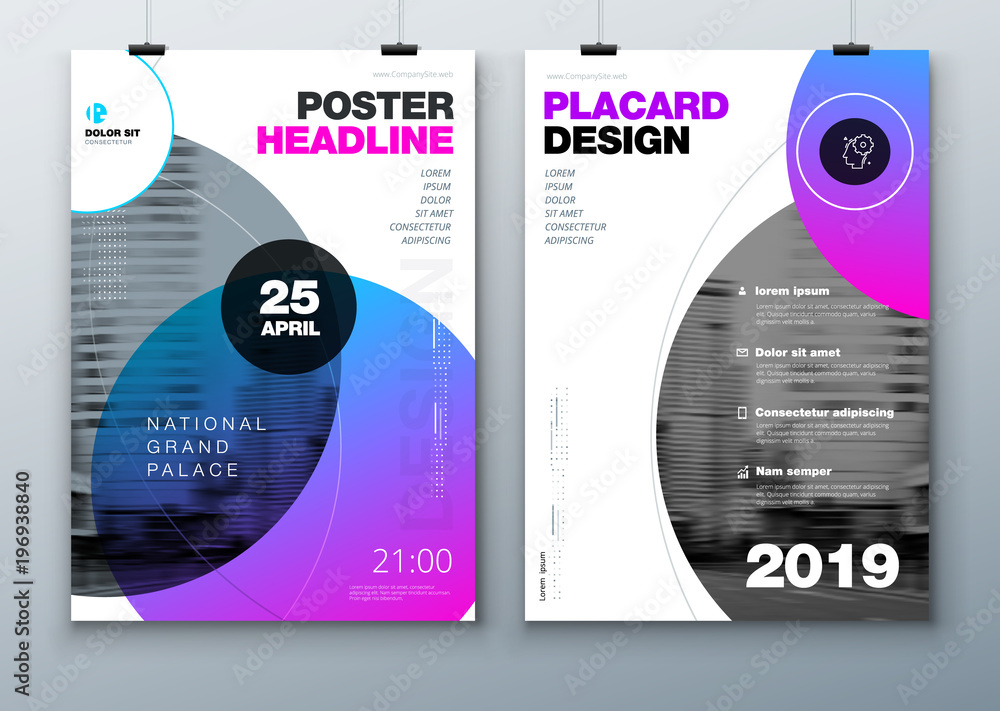 Poster template layout design. Business poster, placard background ...