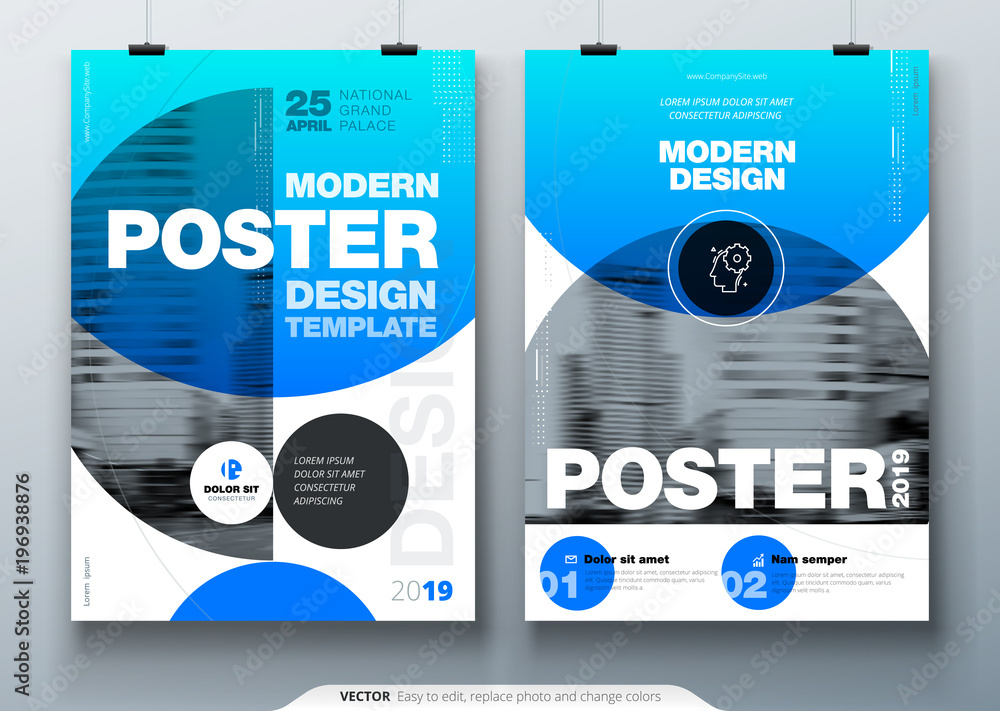 Poster template layout design. Business poster, placard background ...