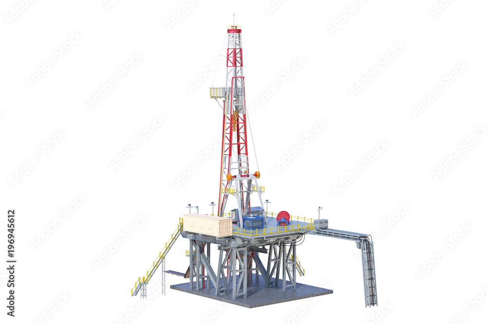 Land rig production oil industry. 3D rendering Stock Illustration ...