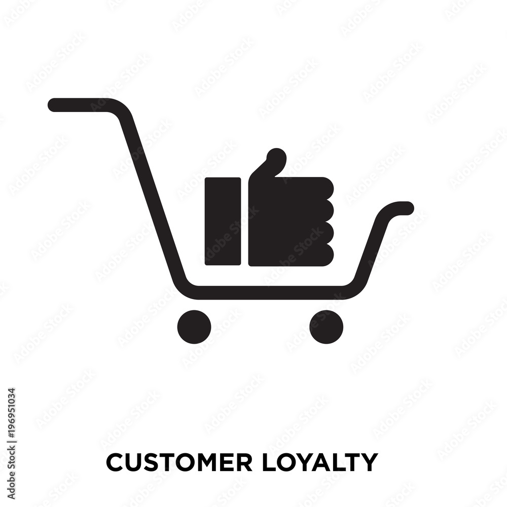 customer loyalty icon on white background, in black, vector icon ...