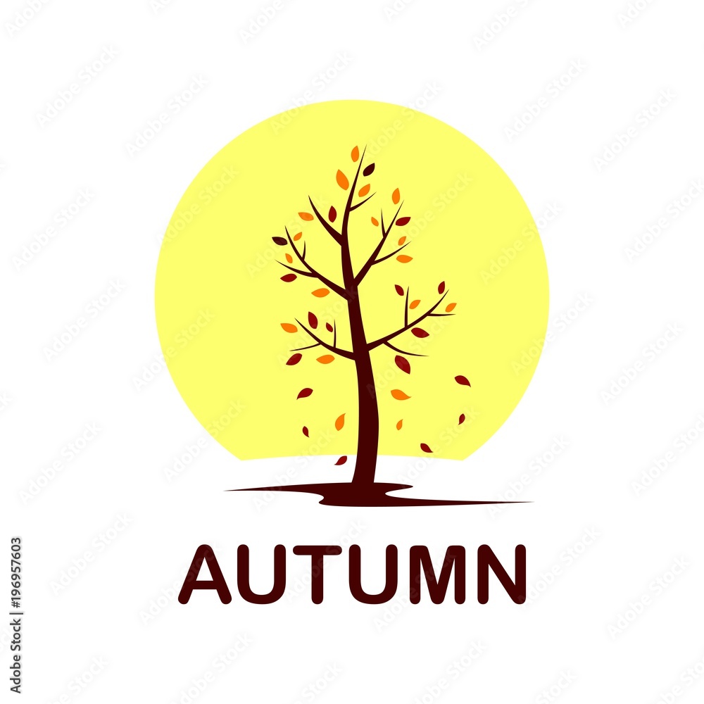 autumn tree. vector illustration. logo. icon Stock Vector | Adobe Stock