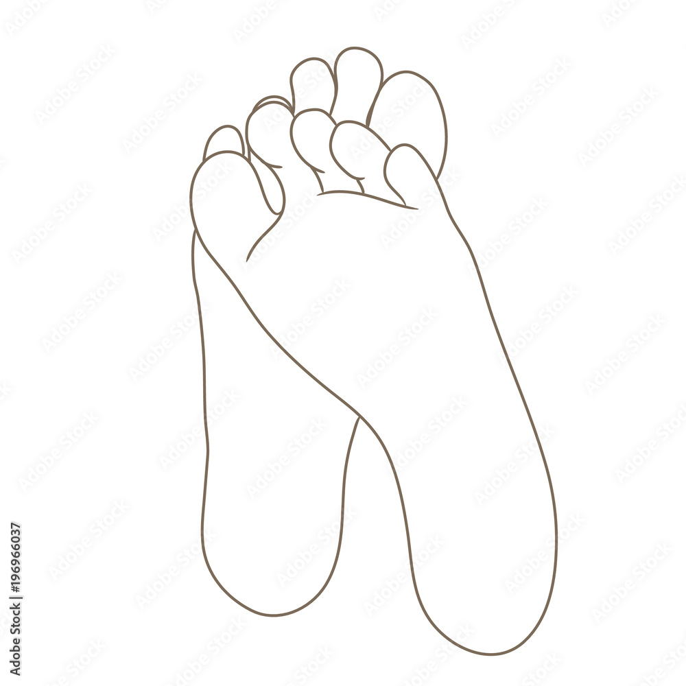 Female or male foot soles, barefoot, bottom view. Vector illustration ...