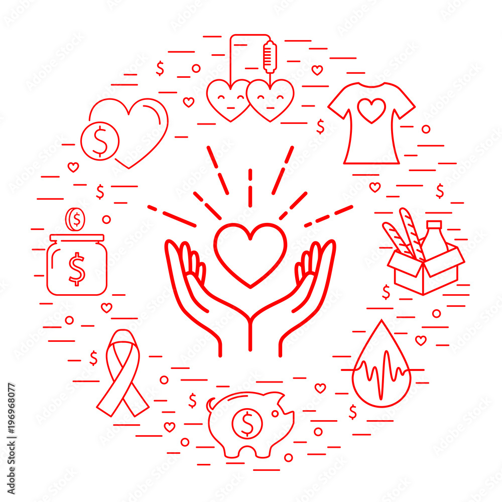 Donation circle banner Stock Vector | Adobe Stock