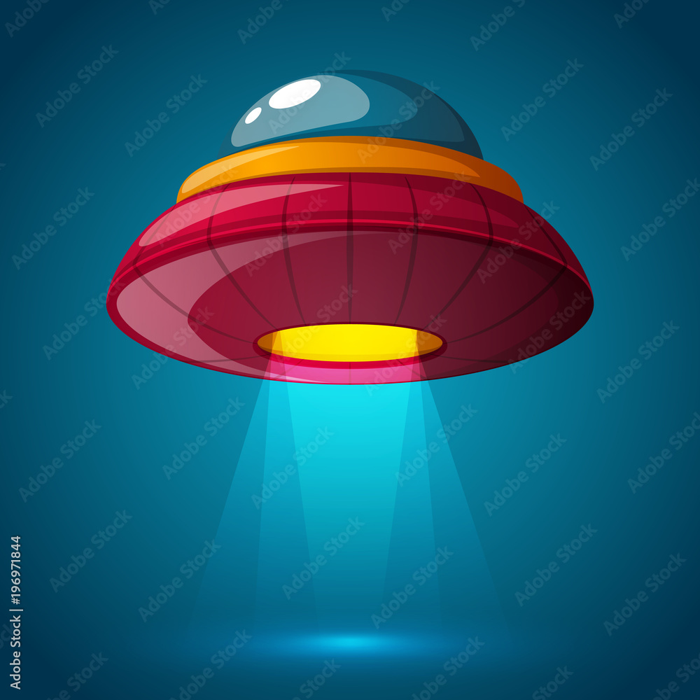 Unidentified flying object - cartoon illustration. Vector eps 10. Stock ...