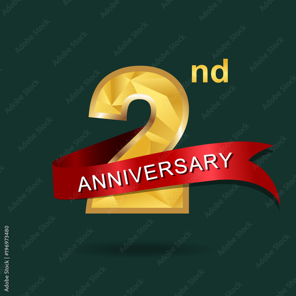 2nd anniversary, aniversary, years anniversary celebration logotype ...