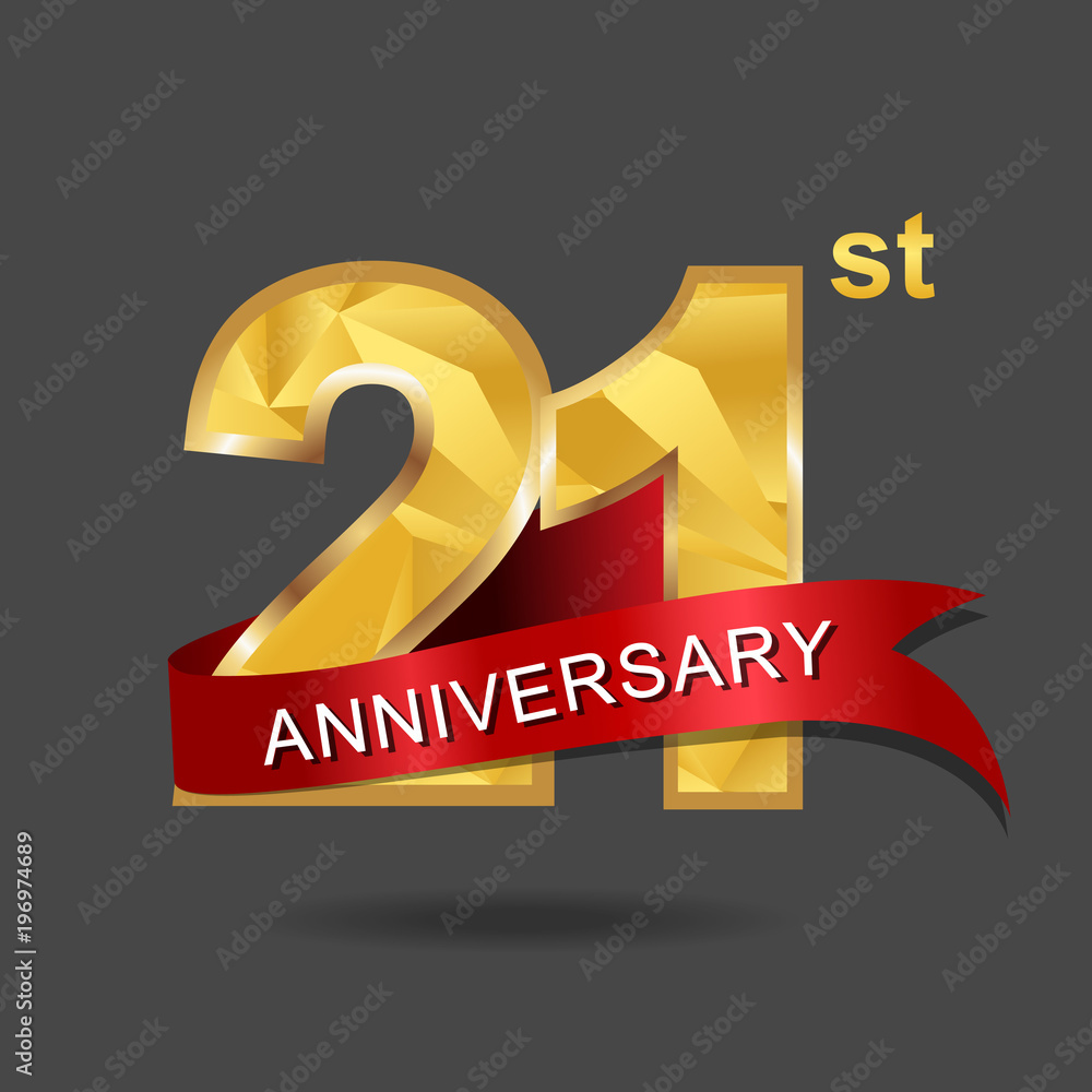 21st anniversary, aniversary, years anniversary celebration logotype ...