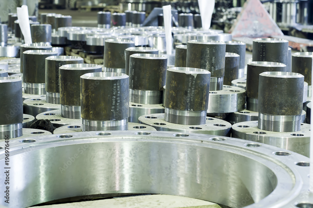 Hardware flanges, pipe flanges, flanges for heat exchangers Stock Photo ...