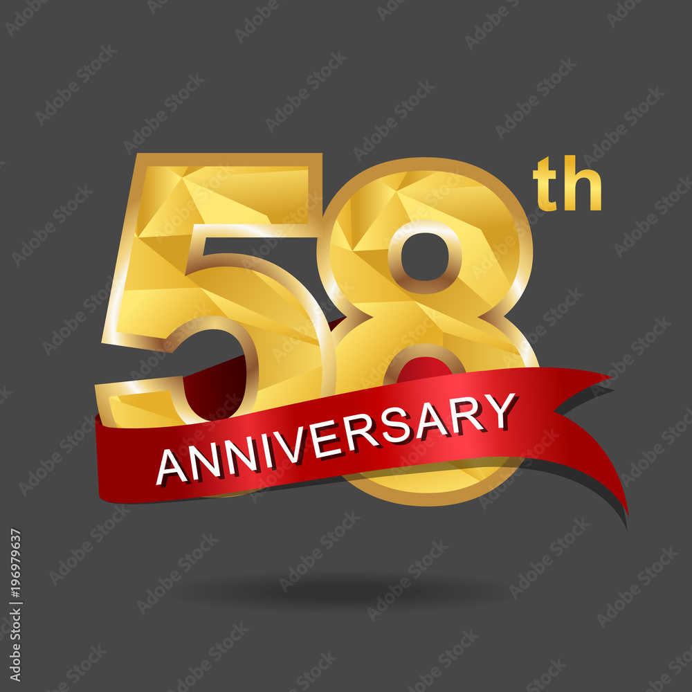 58th anniversary, aniversary, years anniversary celebration logotype ...