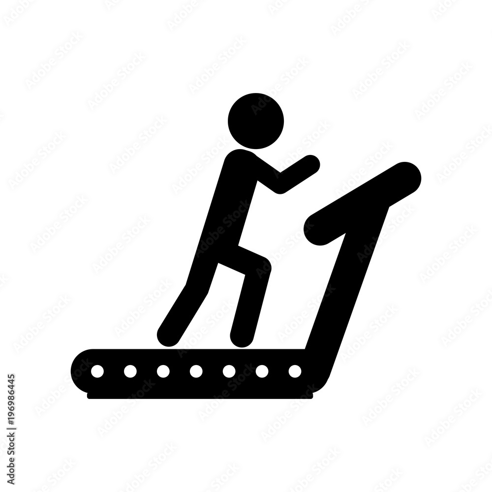 treadmill icon, logo for gym, sportsman, running man icon Stock Vector ...