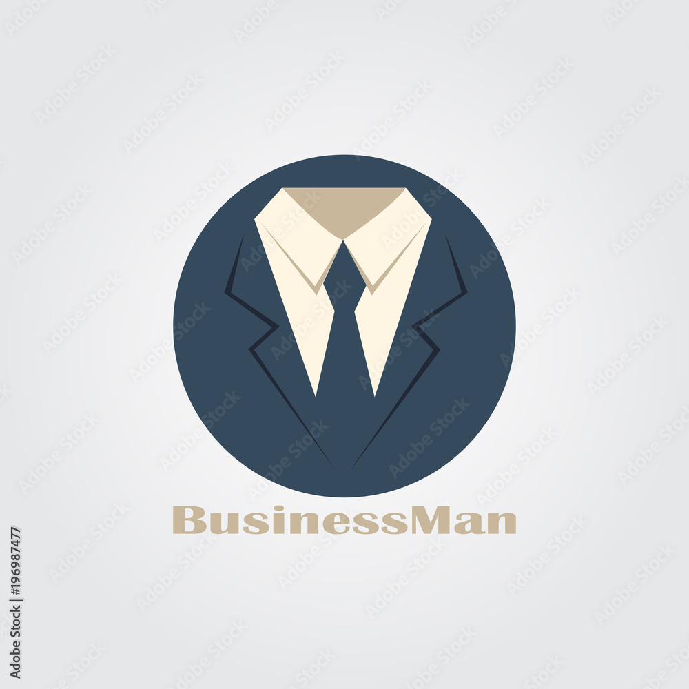 suit man logo design Stock Vector | Adobe Stock