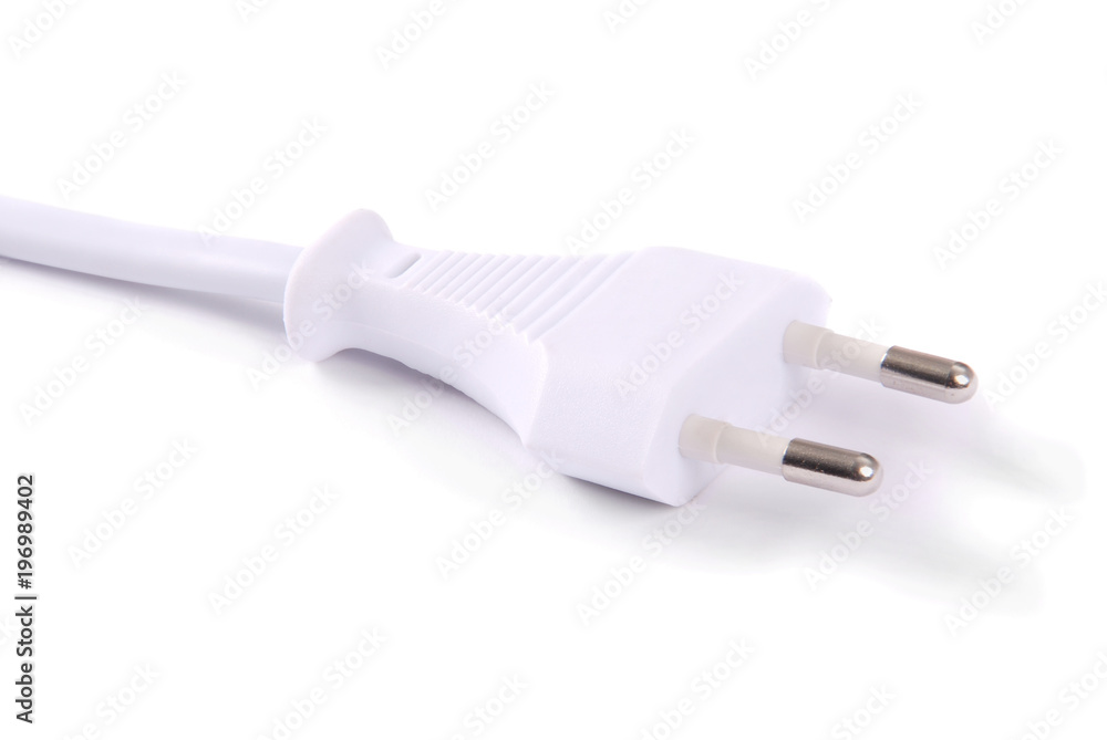 White power cable with plug and socket Stock Photo | Adobe Stock