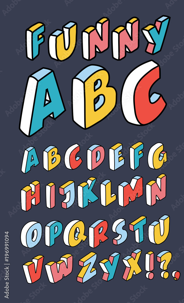 Isometric monolne letters Stock Vector | Adobe Stock