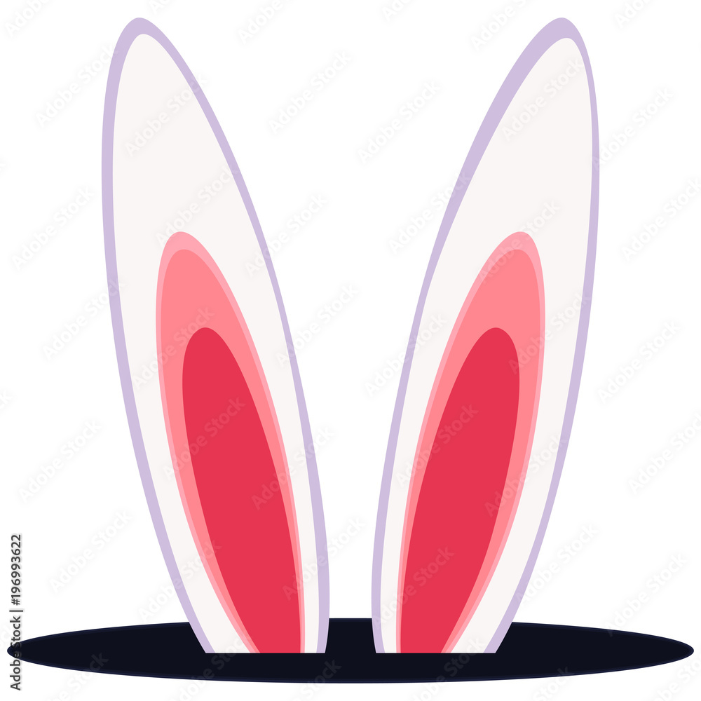Colorful cartoon rabbit ears hole icon. Stock Vector | Adobe Stock