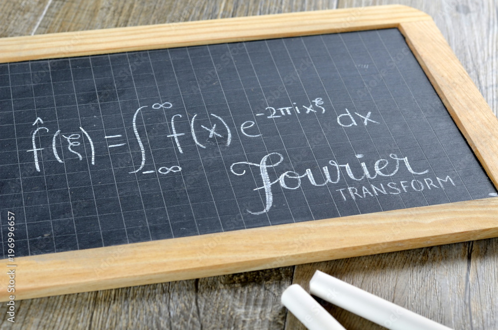 FOURIER TRANSFORM (FT) formula on chalkboard Stock Illustration | Adobe ...