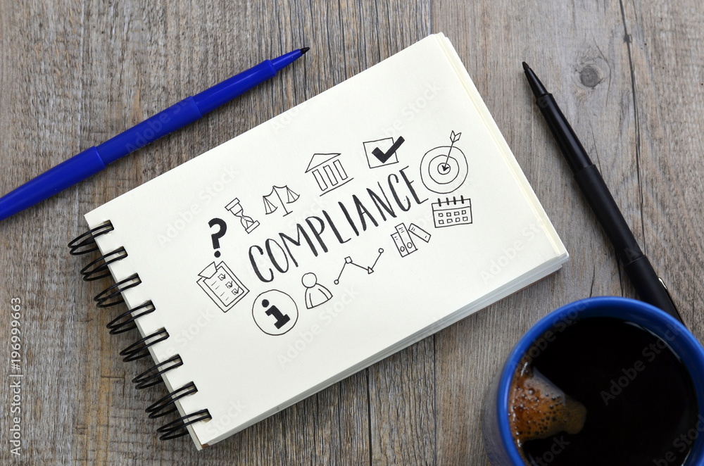 COMPLIANCE symbols on notepad Stock Illustration | Adobe Stock