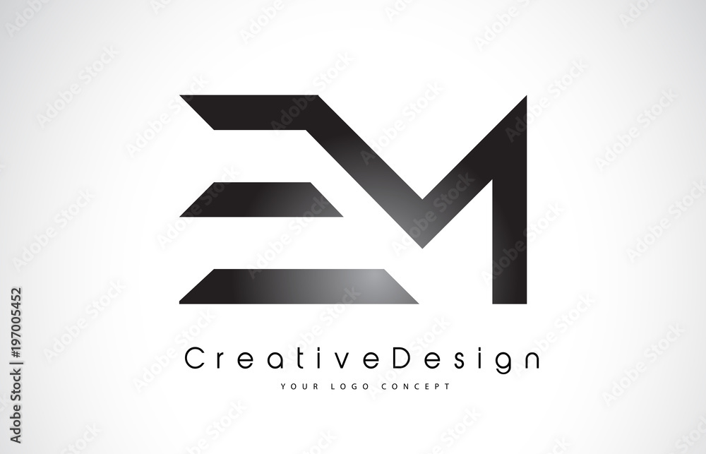 EM E M Letter Logo Design. Creative Icon Modern Letters Vector Logo ...