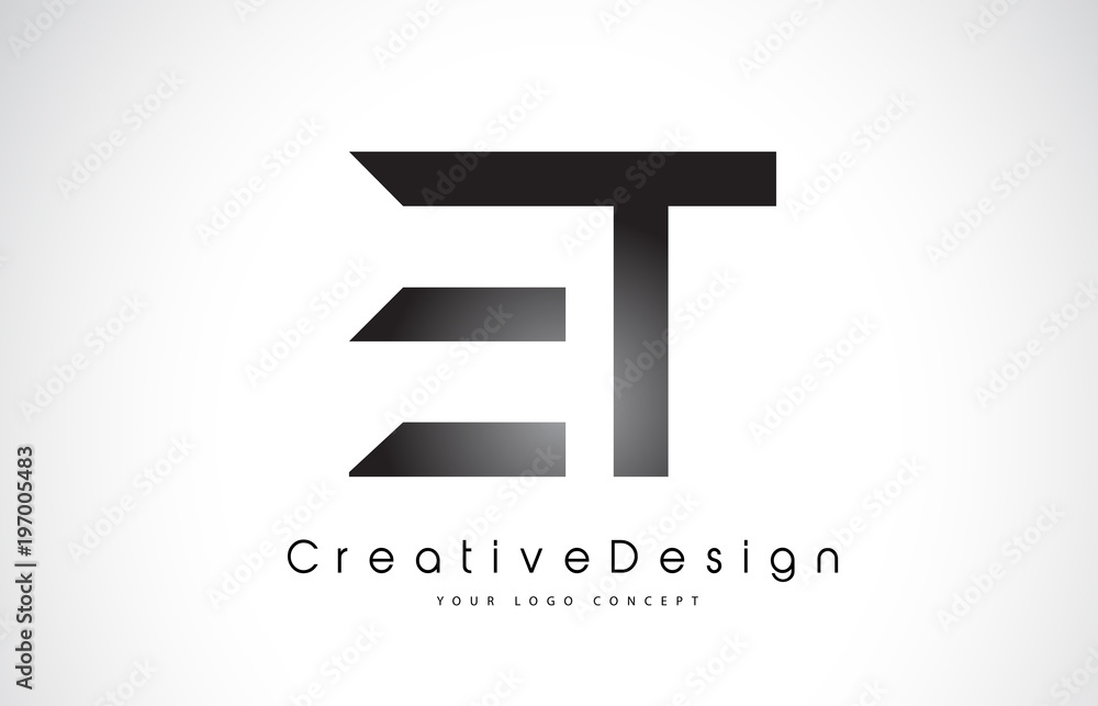 ET E T Letter Logo Design. Creative Icon Modern Letters Vector Logo ...