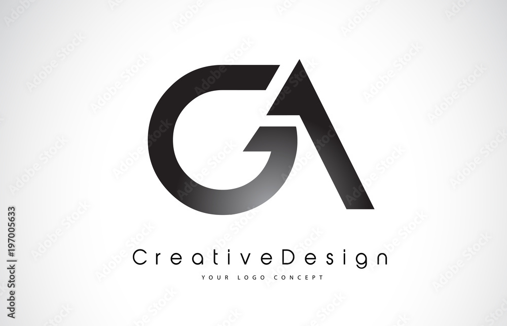 GA G A Letter Logo Design. Creative Icon Modern Letters Vector Logo ...