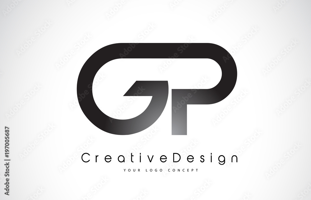 GP G P Letter Logo Design. Creative Icon Modern Letters Vector Logo ...