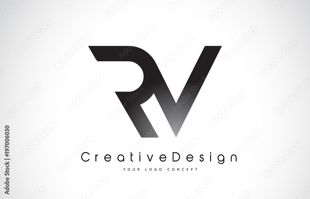 RV R V Letter Logo Design. Creative Icon Modern Letters Vector Logo ...