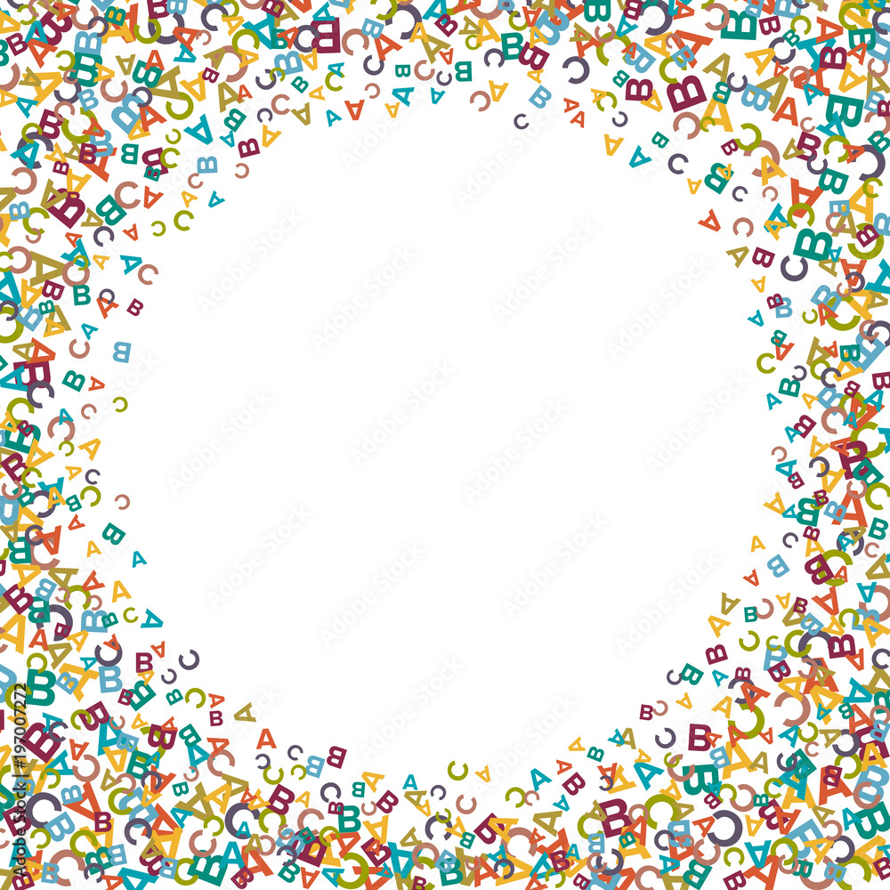 Vector colorful text box made from alphabet symbols, letters or ...