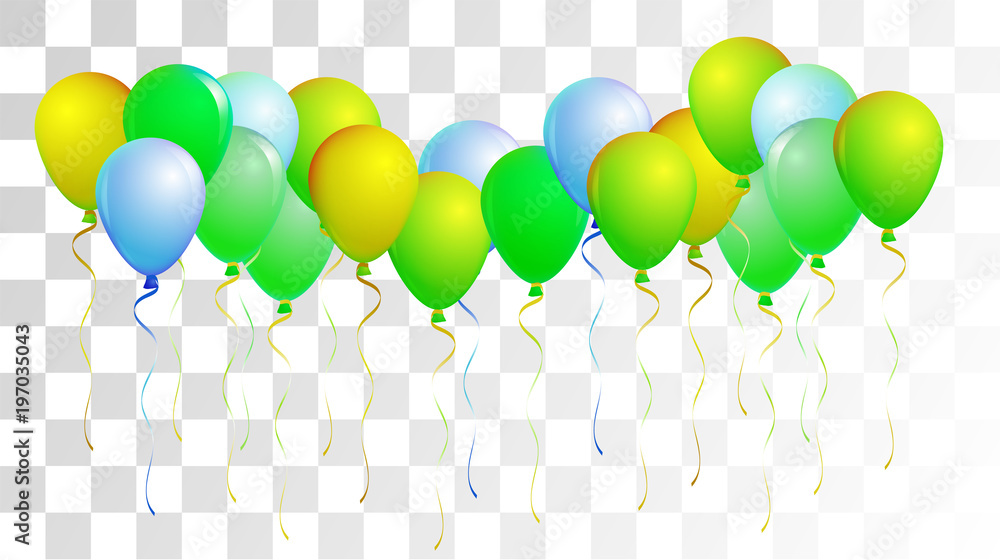 Helium Balloons Realistic Vector Colored Collection. Music Festival ...