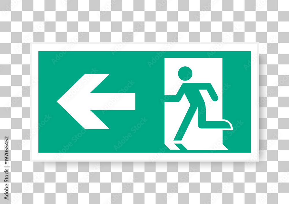 emergency escape sign. information banner Stock Vector | Adobe Stock