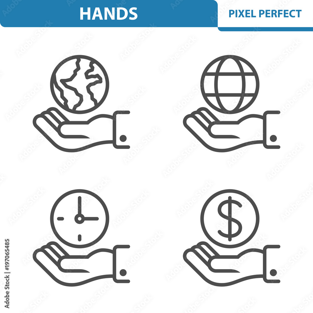 Hands Icons. Professional, pixel perfect icons depicting various hands ...