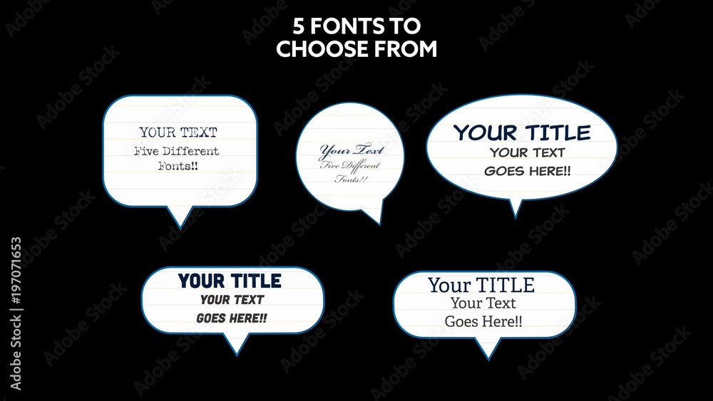 Lined Paper Speech Bubbles Stock Template | Adobe Stock