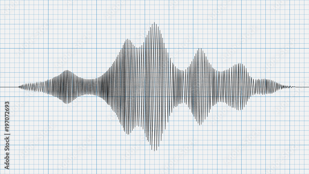 Seismograph diagram, graph of earthquake on paper, vector illustration ...