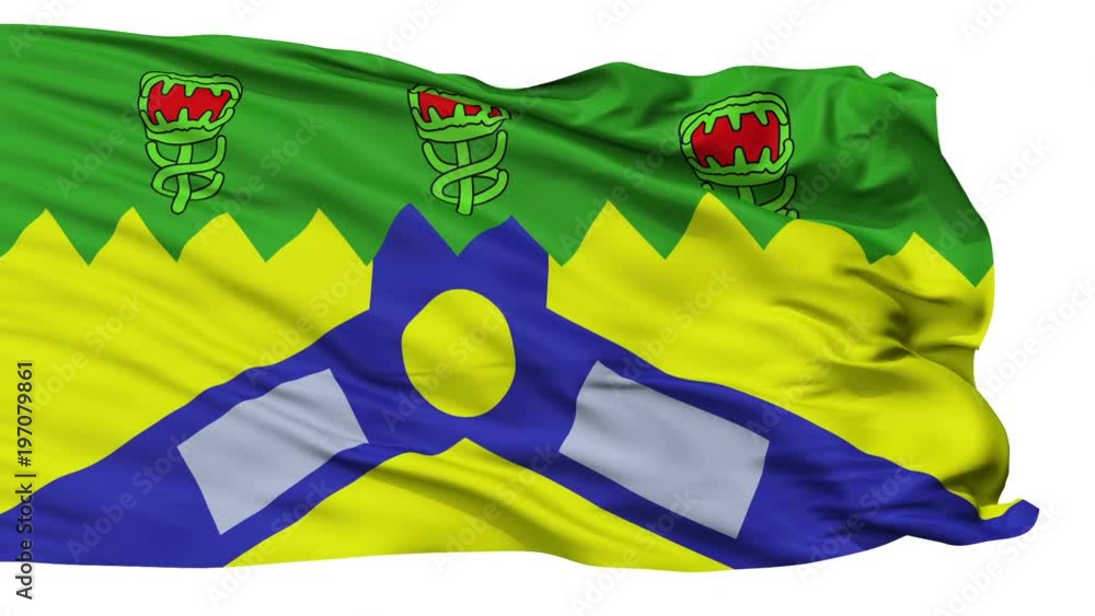 Launceston flag, city of Australia, realistic animation isolated on ...