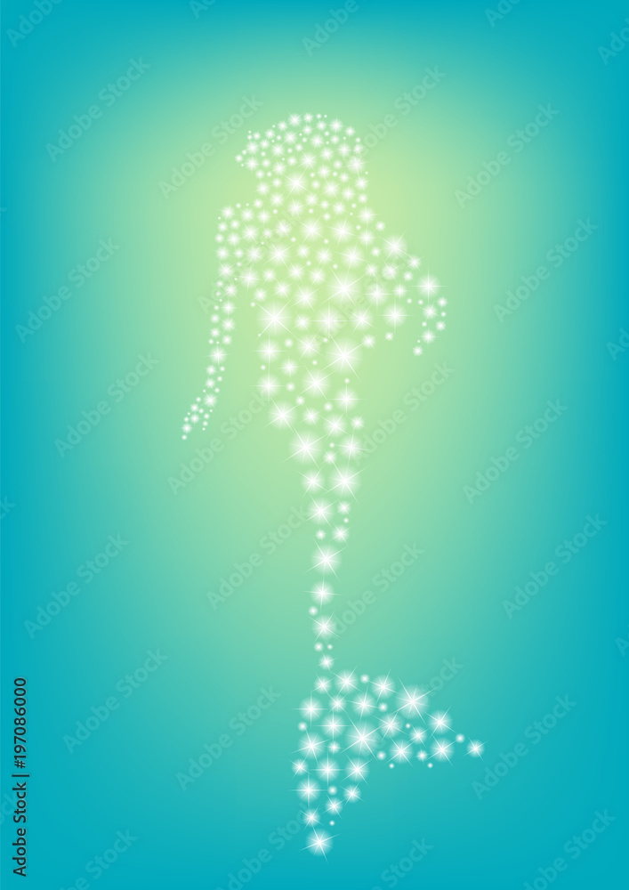 mermaid sparkle with aqua background, glitter sparking fairy tale ...
