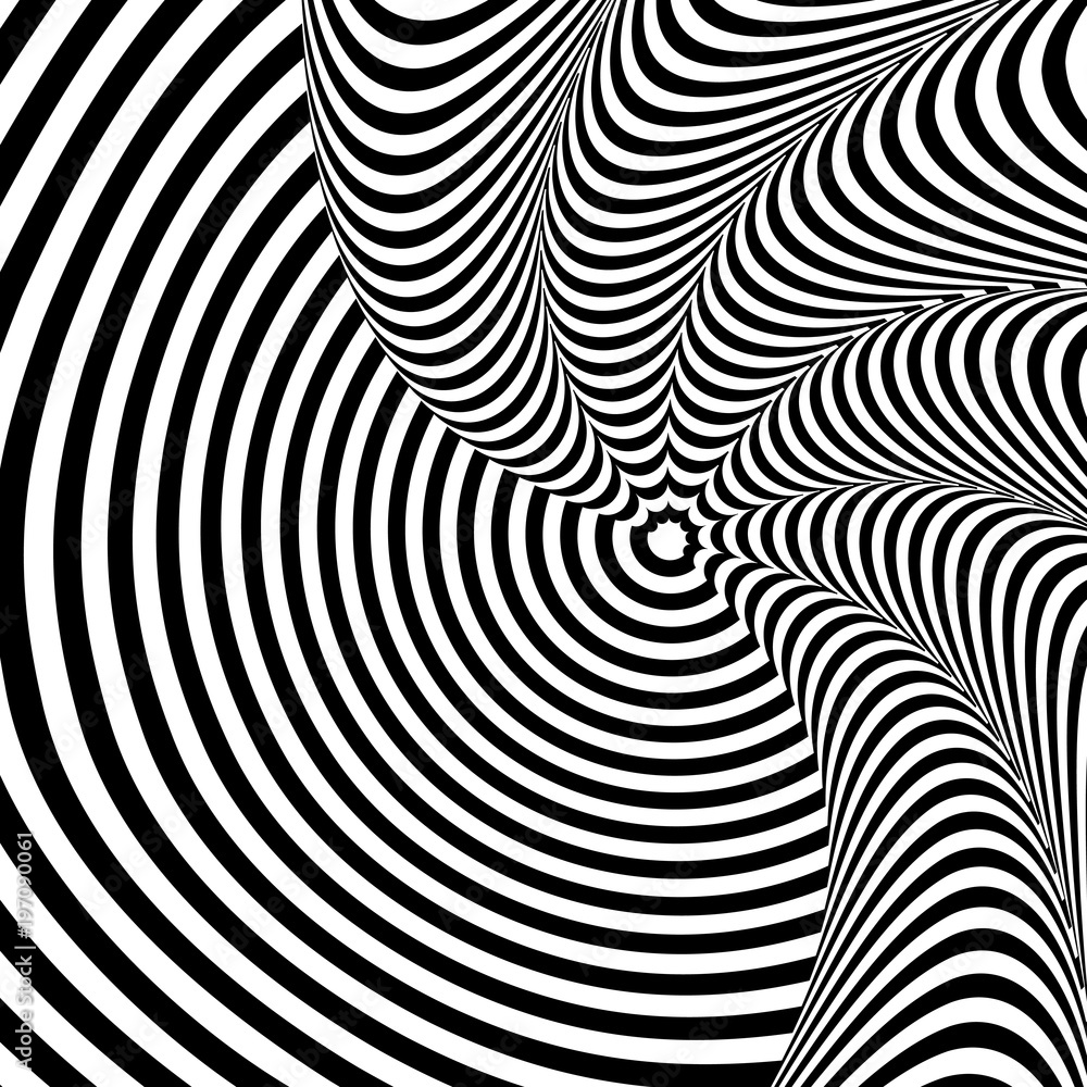 Abstract black and white background. Geometric pattern with visual ...