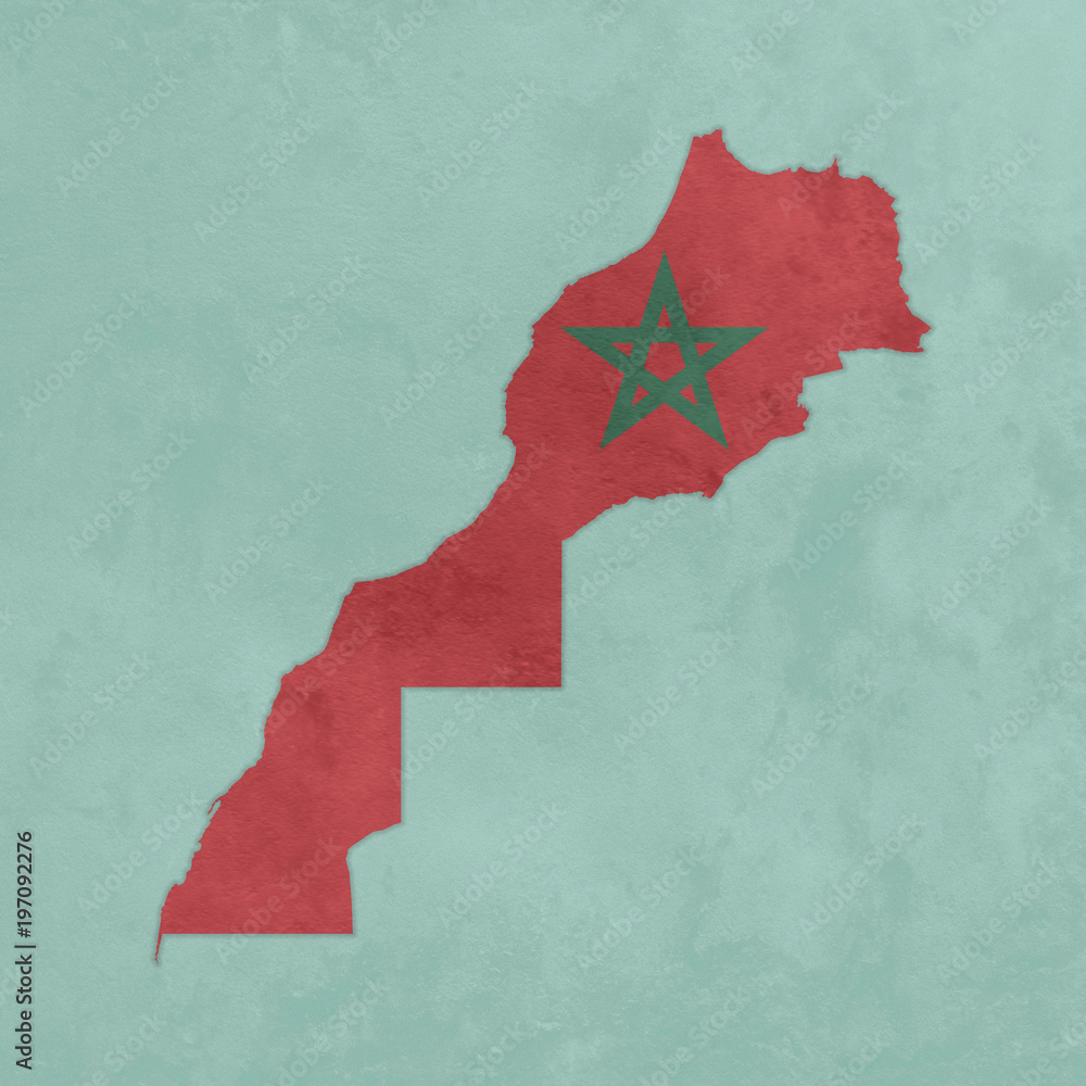 Carte texturée avec drapeau du Maroc Stock Illustration | Adobe Stock