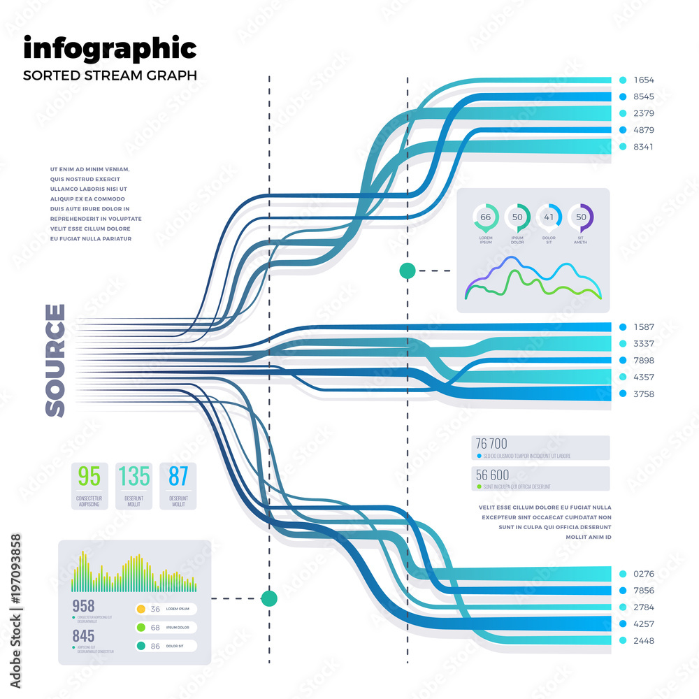 Flow chart process tree vector infographic Stock Vector | Adobe Stock