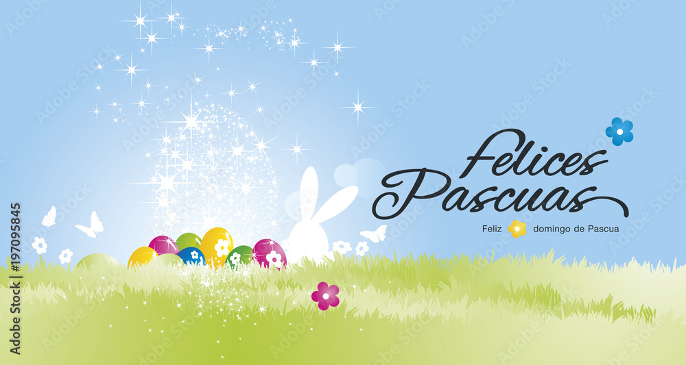 Happy Easter background (Felices Pascuas - Spanish) Stock Vector ...
