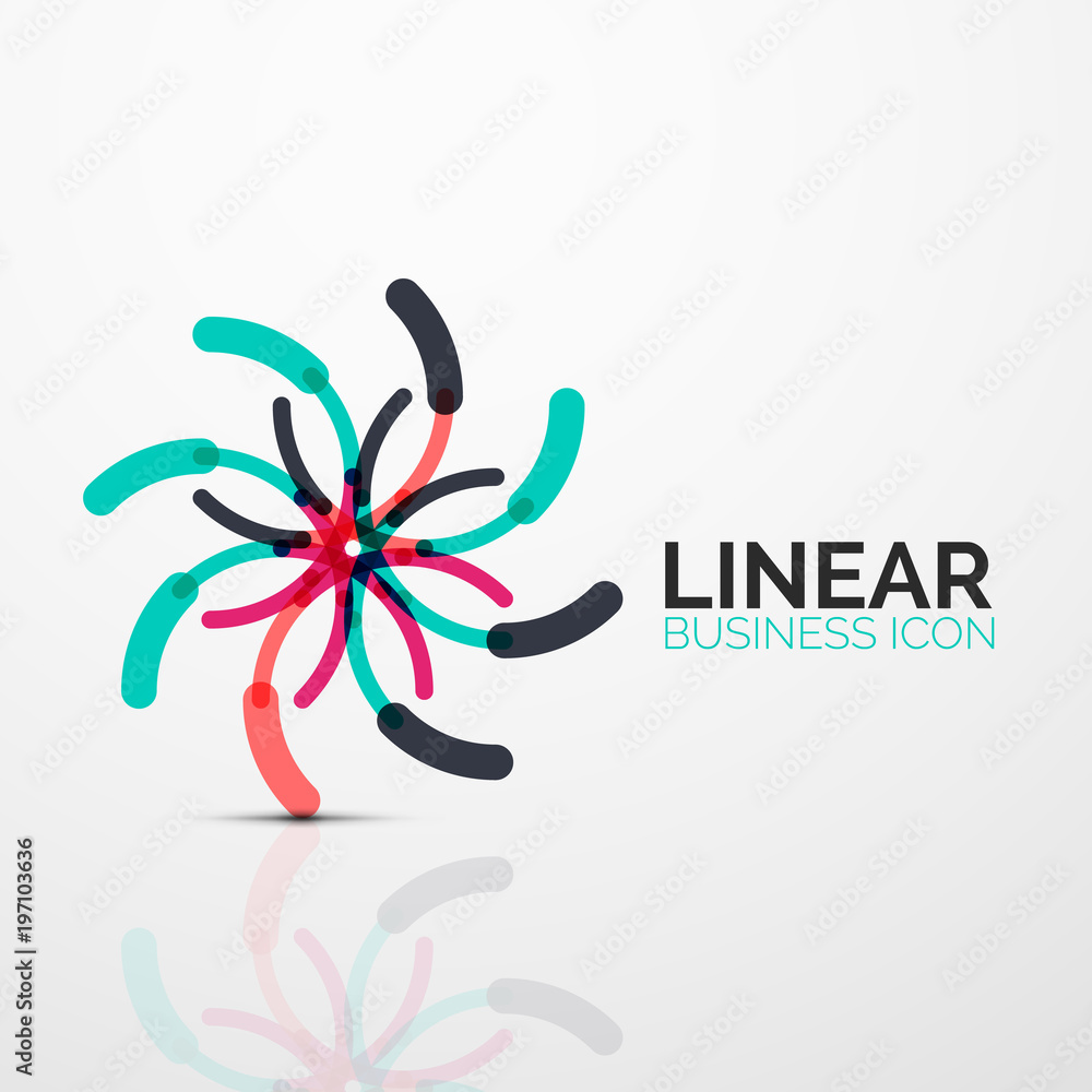 Outline minimal abstract geometric linear business icon made of line ...