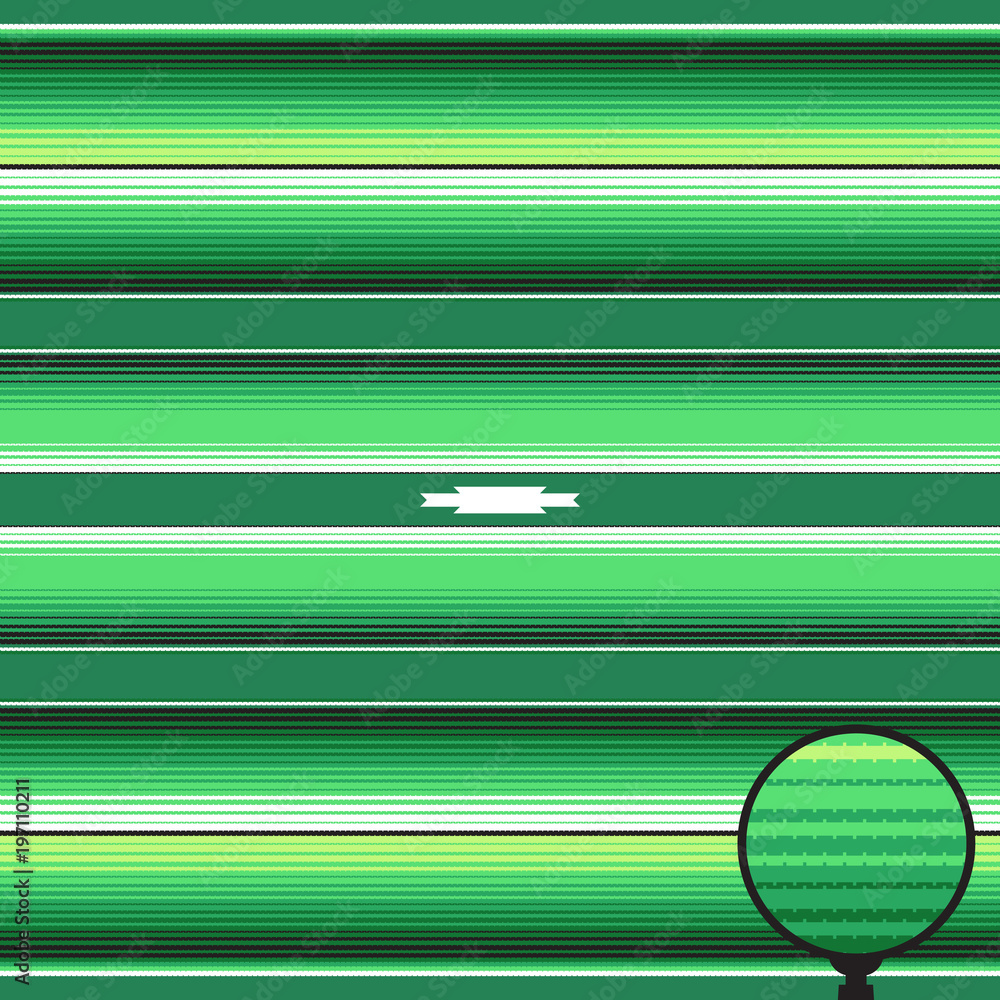 Green Serape Blanket Stripes Seamless Vector Pattern. Monochrome ...
